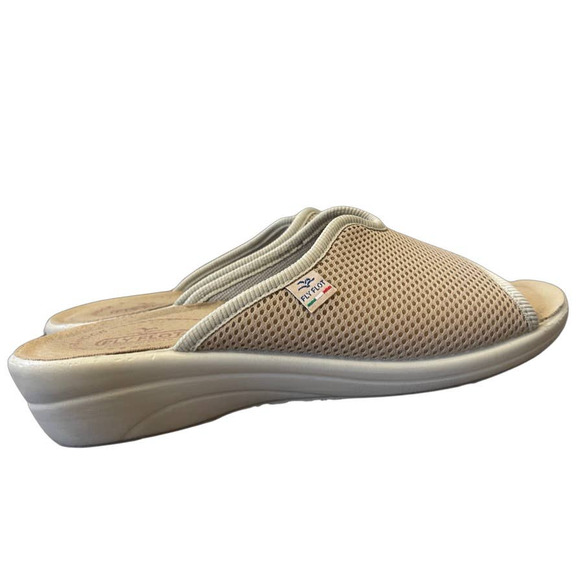 Fly Flot | Shoes | Fly Flot Italian Comfort Beige Mesh Slip On Sandals ...